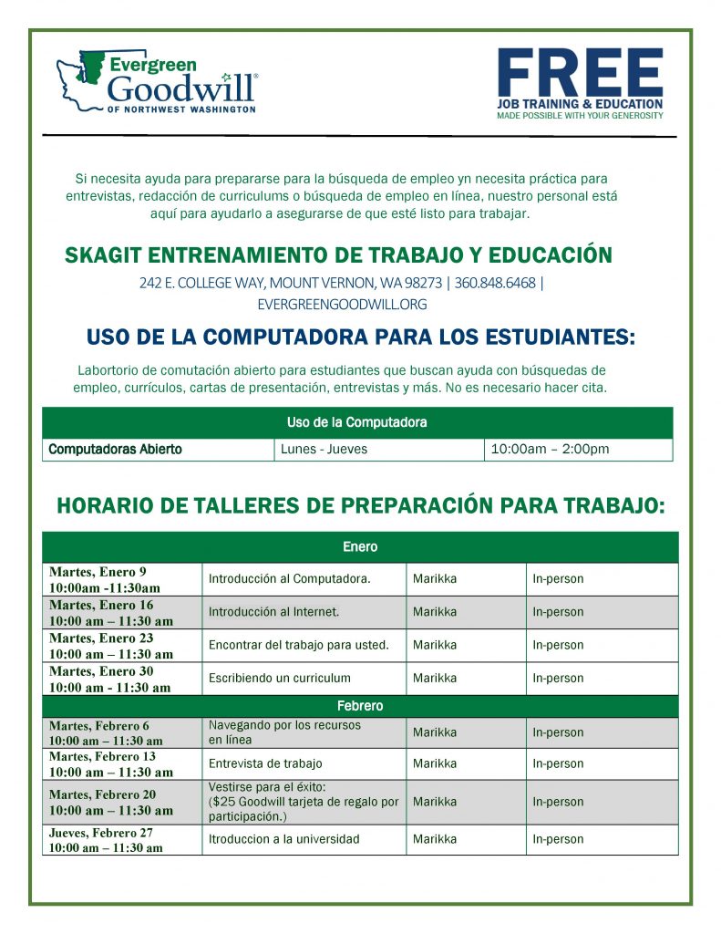 Evergreen Goodwill Computer Classes - Mount Vernon Chamber of Commerce